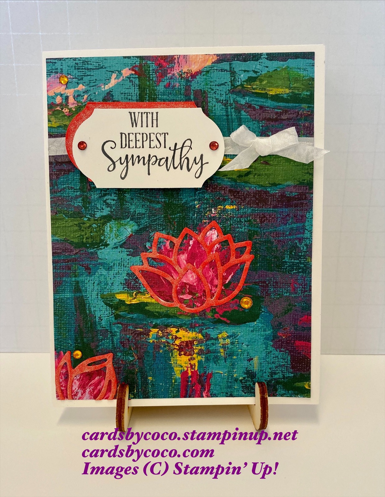 Lovely Lily Pad Sympathy Card - cardsbycoco