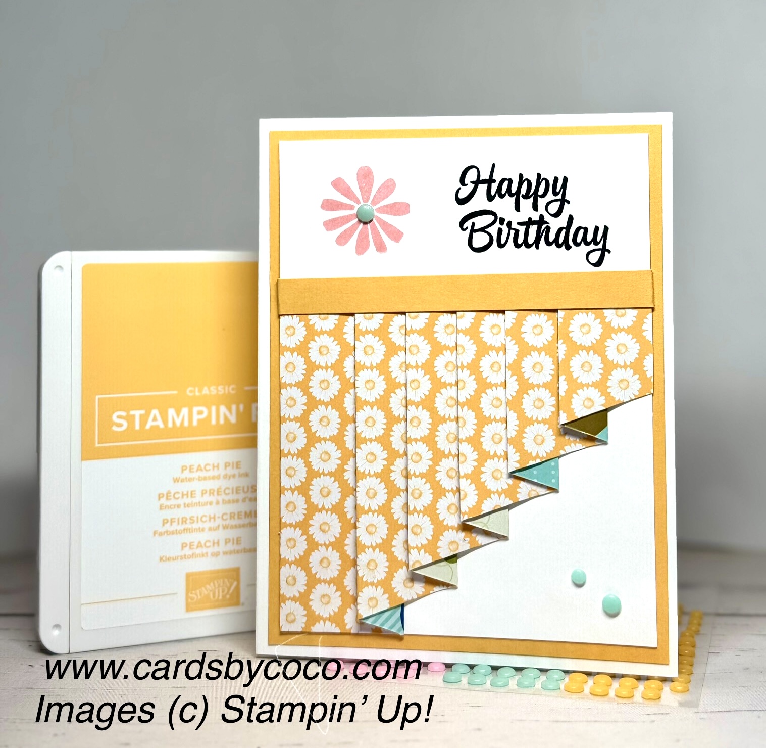 Drapery Fold Handmade Birthday Card - cardsbycoco
