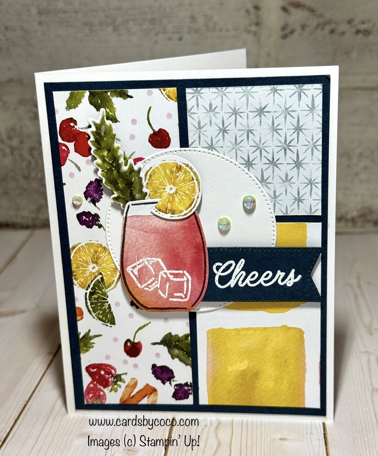 Summer Fun Blog Hop "Cheers" Handmade Card - cardsbycoco